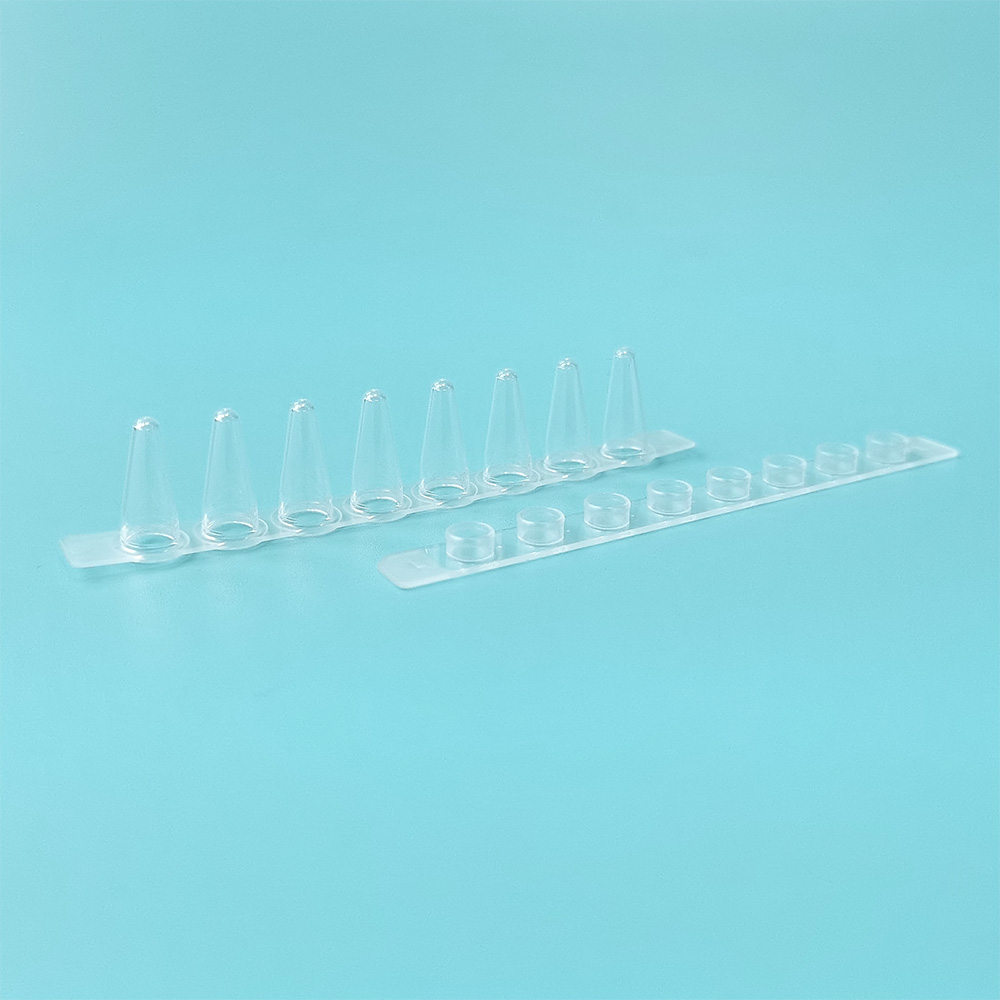 PCR-0801-FC 0.1mL Sterile PCR 8-Strip Tubes with Caps Transparent PP ...